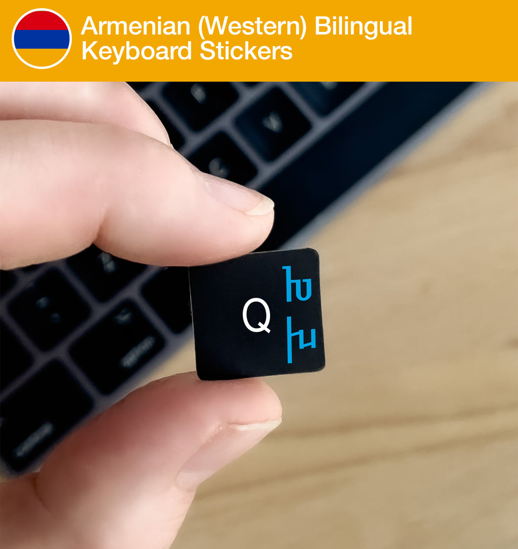 Armenian Bilingual Keyboard Sticker for Mac and PC • Keyshorts