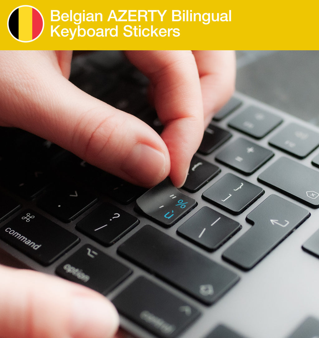Belgian Bilingual Keyboard Sticker for Mac and PC • Keyshorts