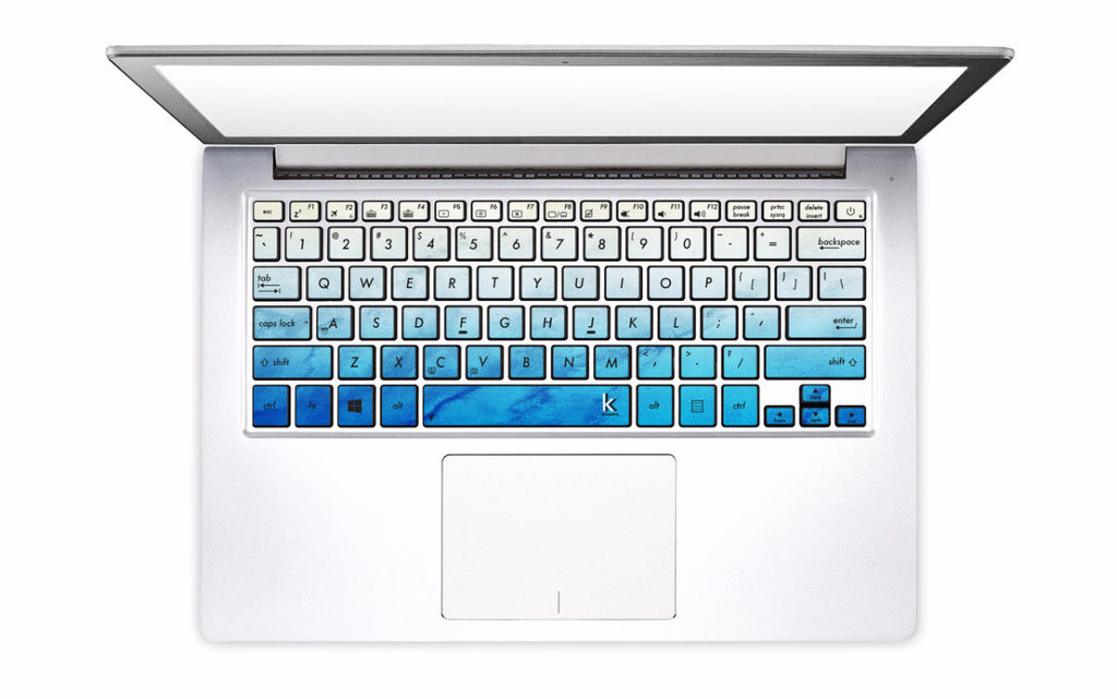 Blue Beige Patina Laptop Keyboard Stickers • Keyshorts