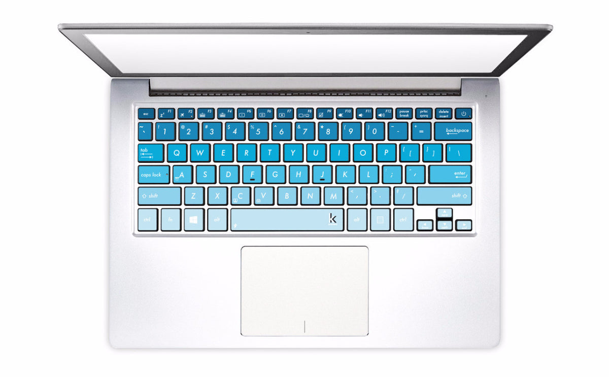 Blue Ombre Laptop Keyboard Stickers • Keyshorts