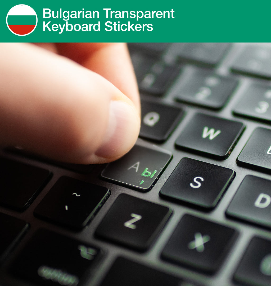 Bulgarian (Cyrillic) Transparent Keyboard Stickers • Keyshorts