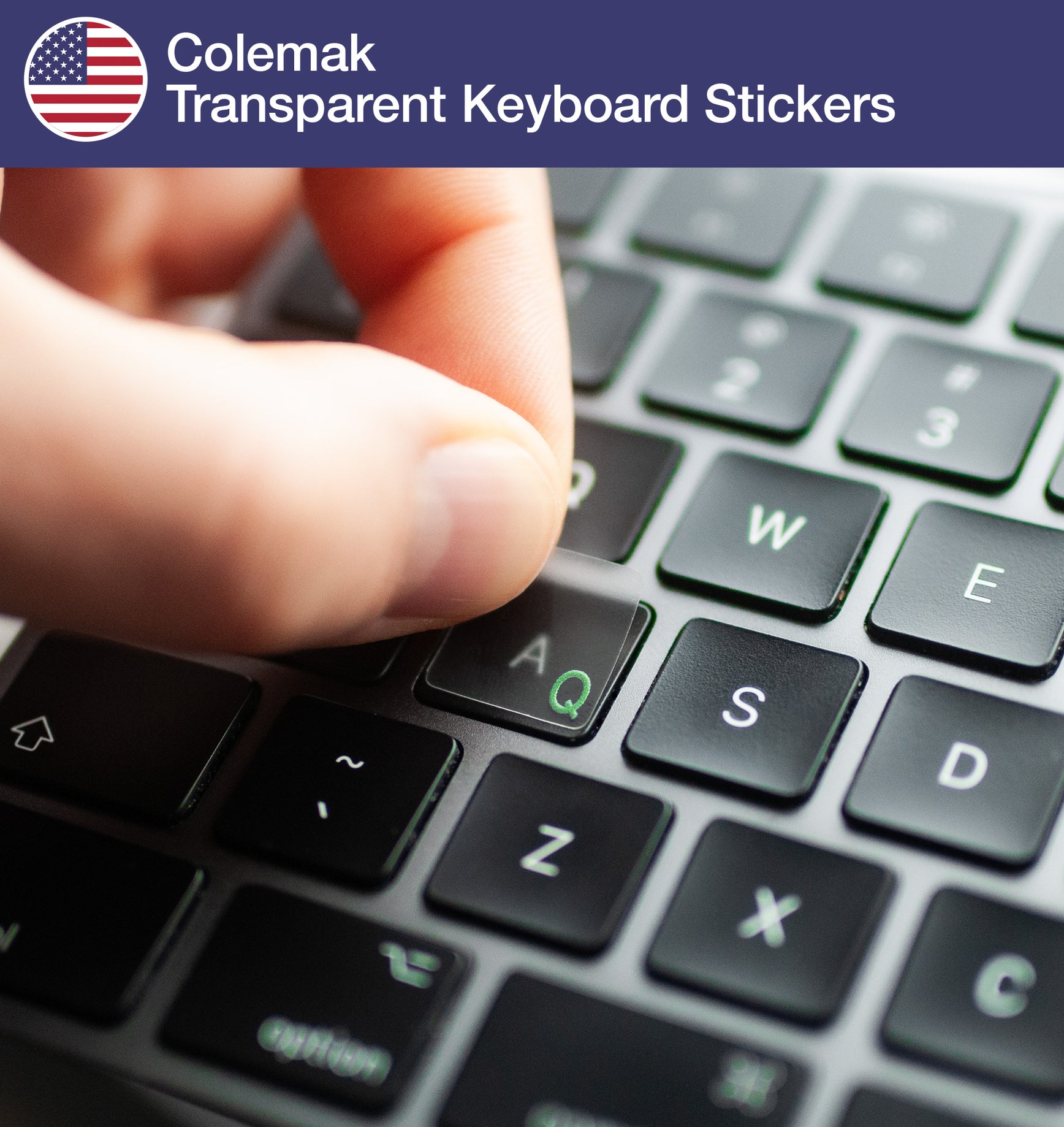 Colemak Keyboard Stickers with Transparent Background • Keyshorts
