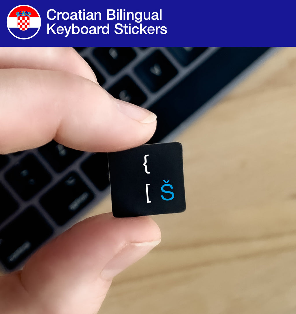 Croatian Bilingual Keyboard Sticker for Mac and PC • Keyshorts