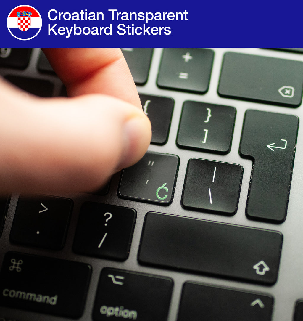Croatian Keyboard Stickers with Transparent Background • Keyshorts