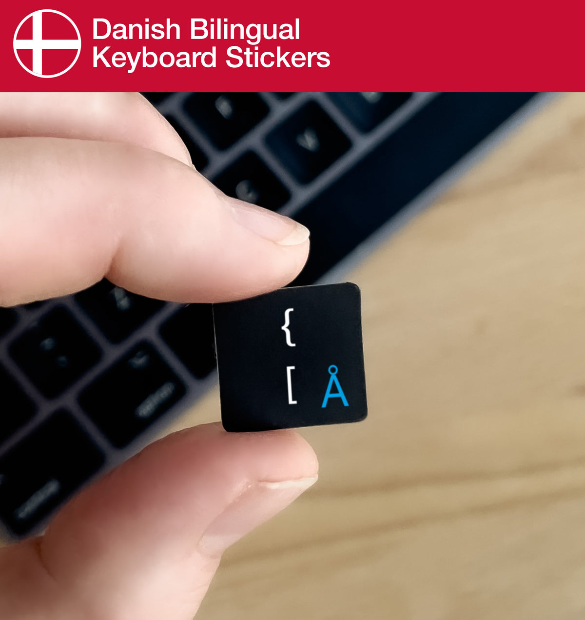 Danish Bilingual Keyboard Sticker for Mac and PC • Keyshorts