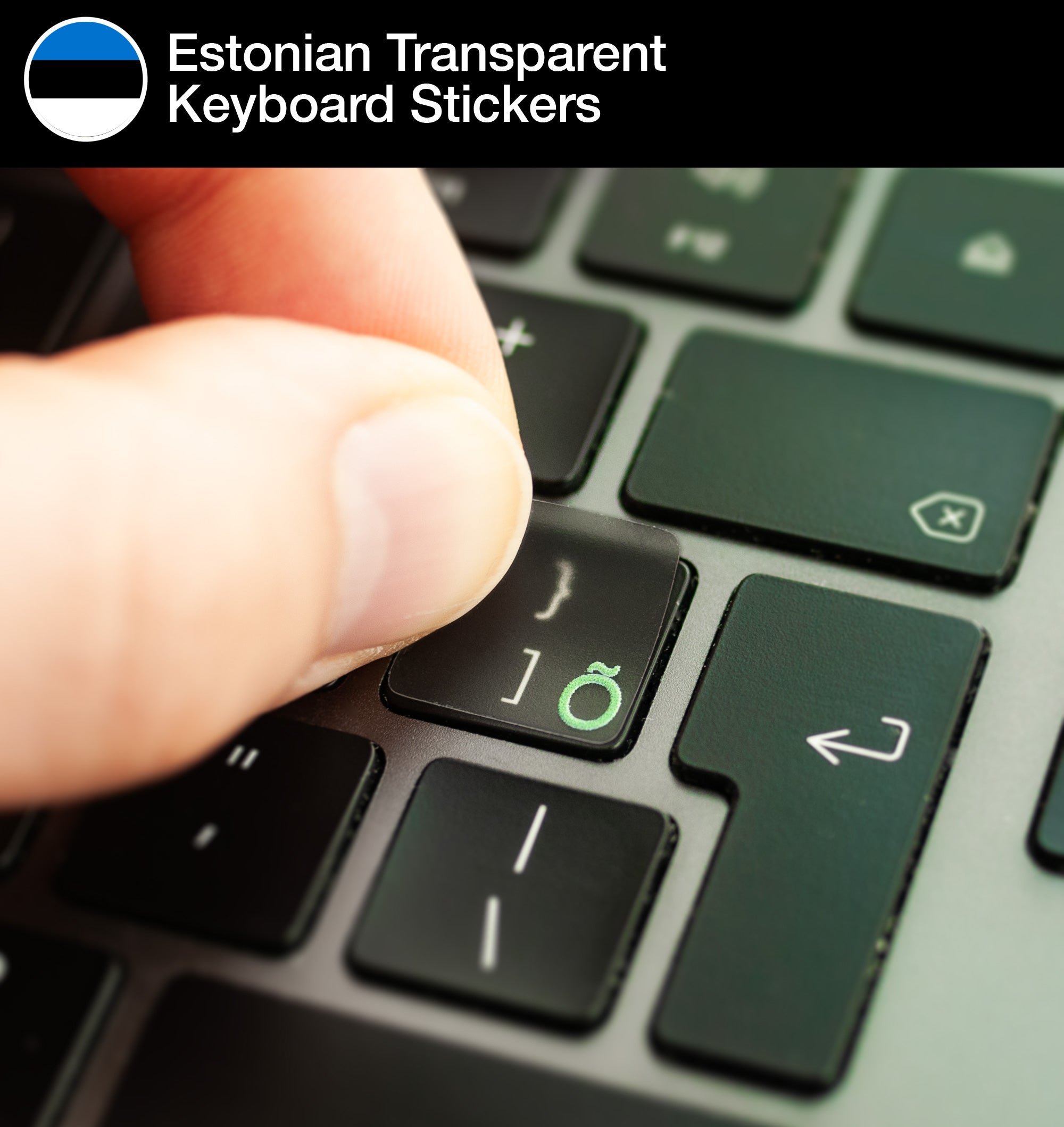 Estonian Keyboard Stickers with Transparent Background • Keyshorts