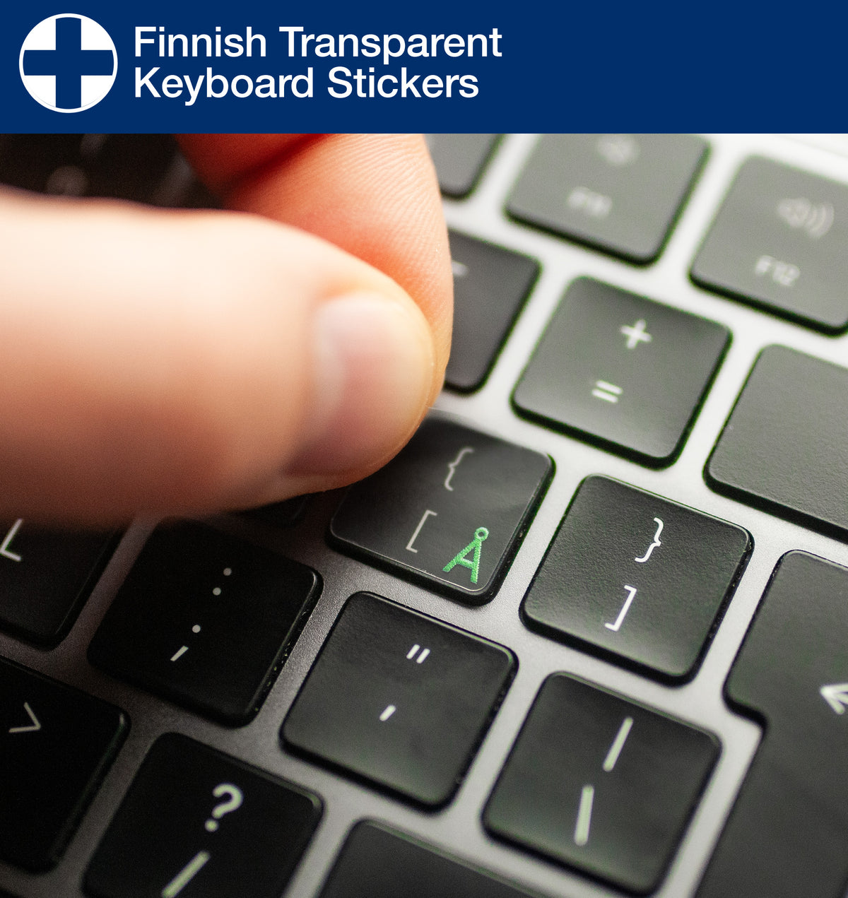 Finnish Keyboard Stickers with Transparent Background • Keyshorts