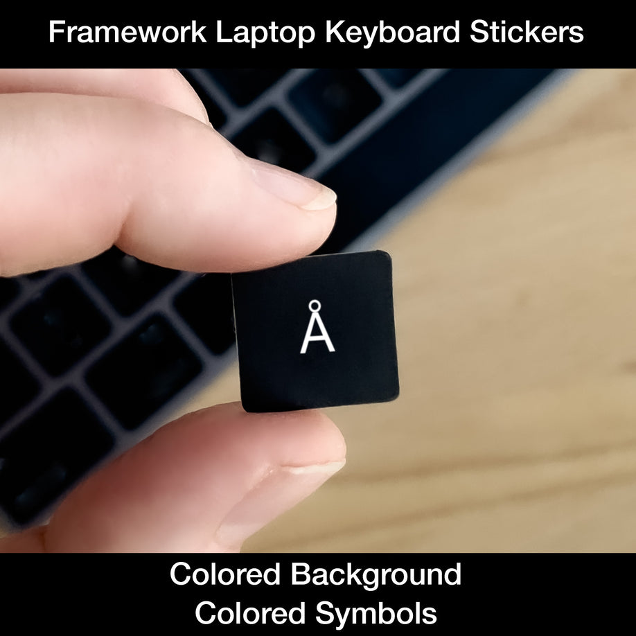 Framework Keyboard Stickers (Colored Background + Colored Symbols) • Keyshorts