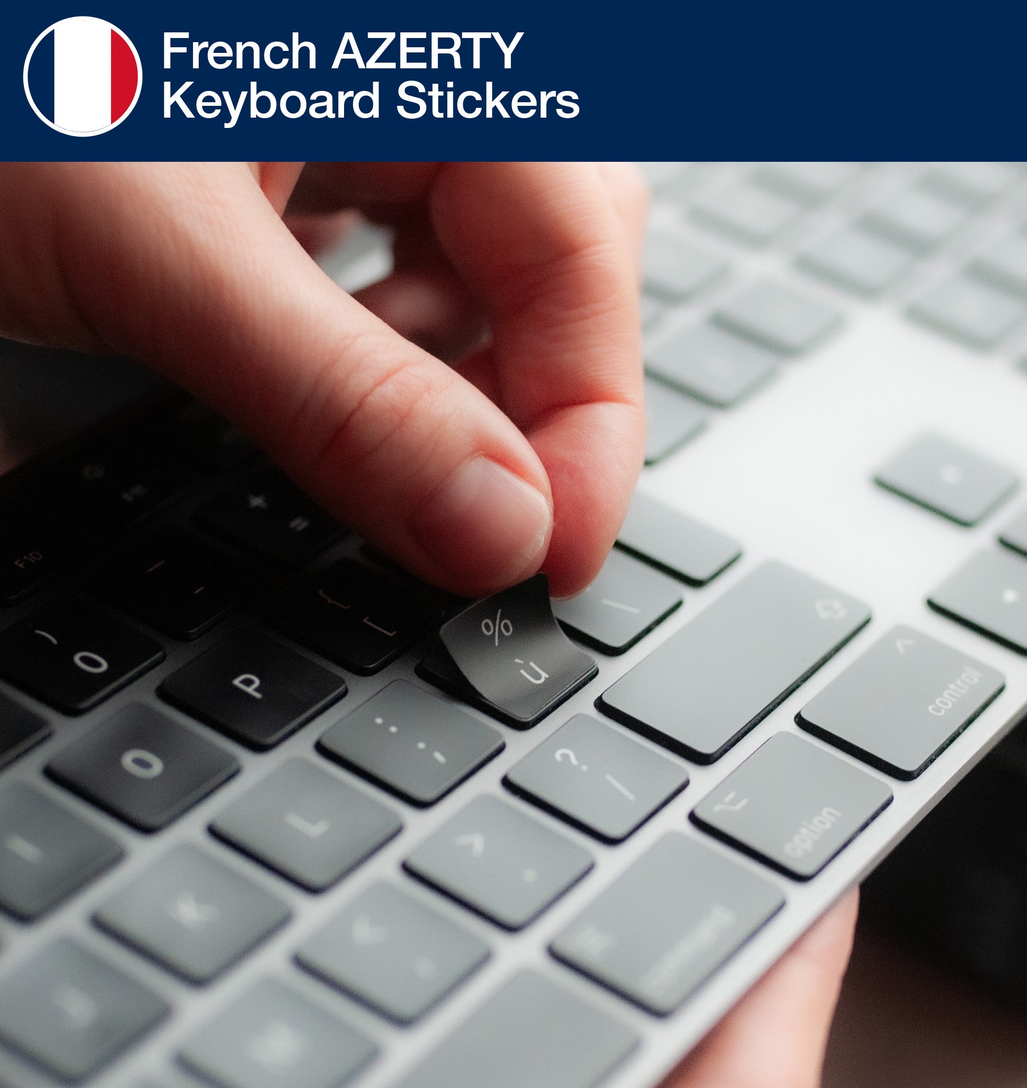 French AZERTY Keyboard Stickers • Keyshorts