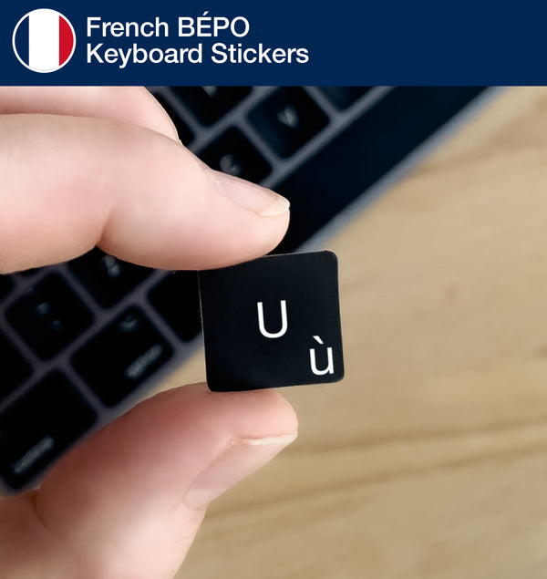 French BÉPO Keyboard Stickers | Keyshorts