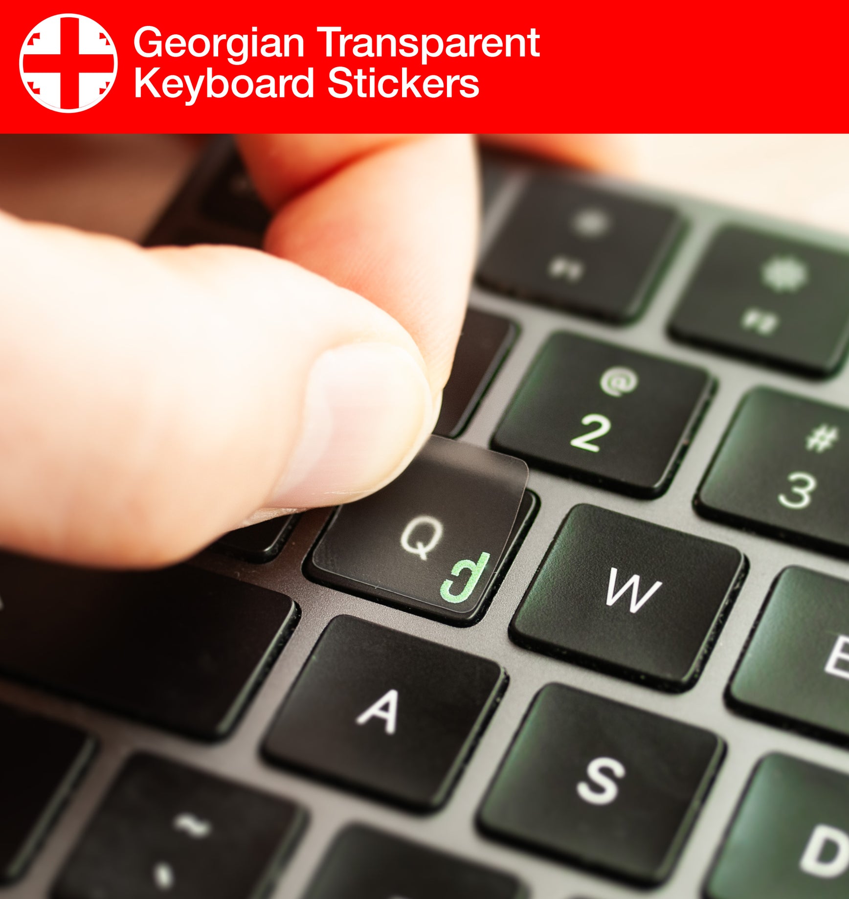 Georgian Keyboard Stickers with Transparent Background • Keyshorts