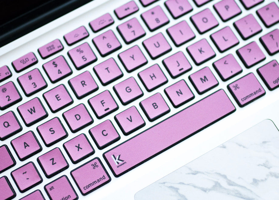 Ghost Pink Laptop Keyboard Stickers (Black Letters, Not Backlight Frie ...