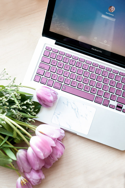 Ghost Pink Laptop Keyboard Stickers (Black Letters, Not Backlight Frie ...