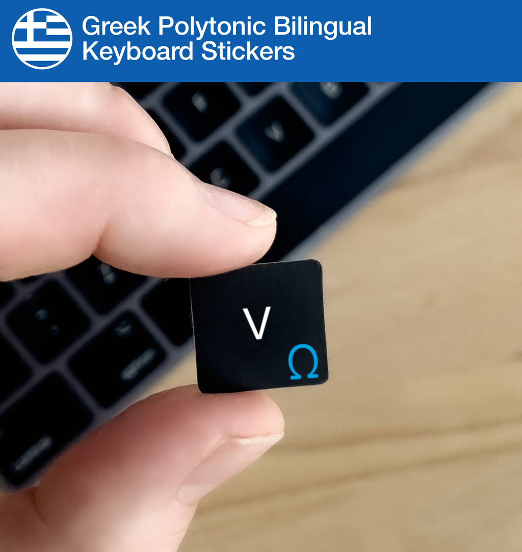 Greek Polytonic Bilingual Keyboard Stickers for Mac and PC • Keyshorts