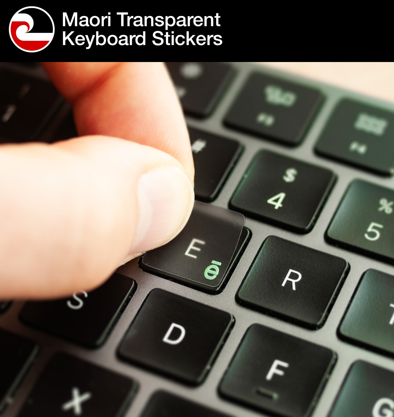 Maori Bilingual Keyboard Stickers, 100+ Languages • Keyshorts