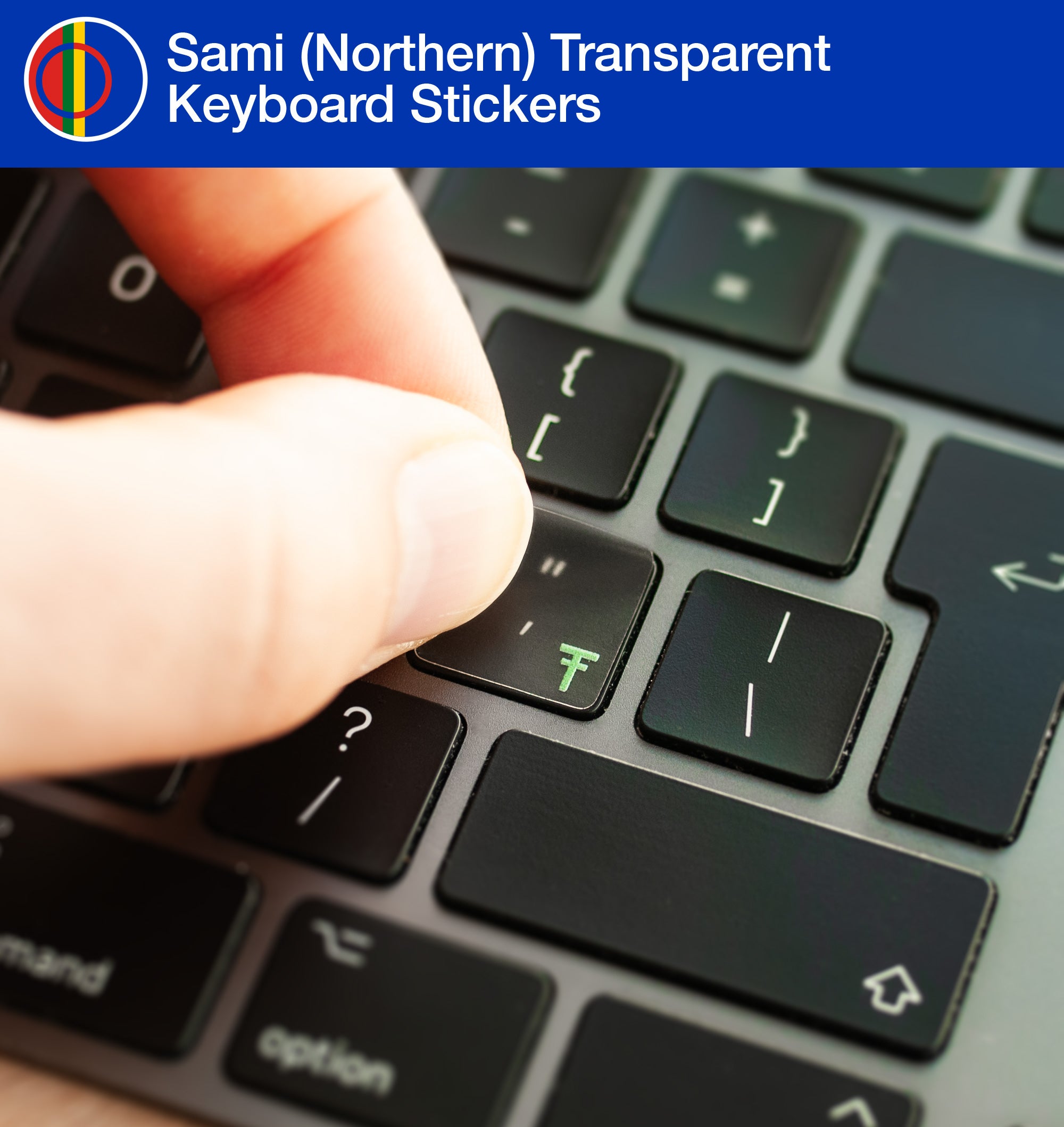 Northern Sami Keyboard Stickers with Transparent Background • Keyshorts
