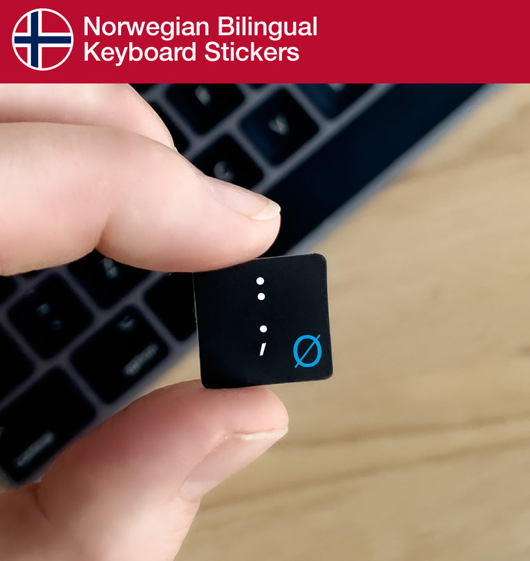 Norwegian Bilingual Keyboard Sticker for Mac and PC • Keyshorts