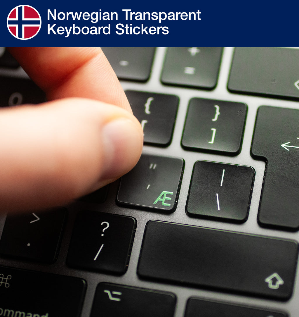 Norwegian Transparent Keyboard Stickers • Keyshorts