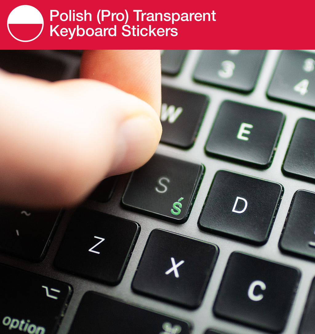 Polish (Pro) Transparent Keyboard Stickers • Keyshorts