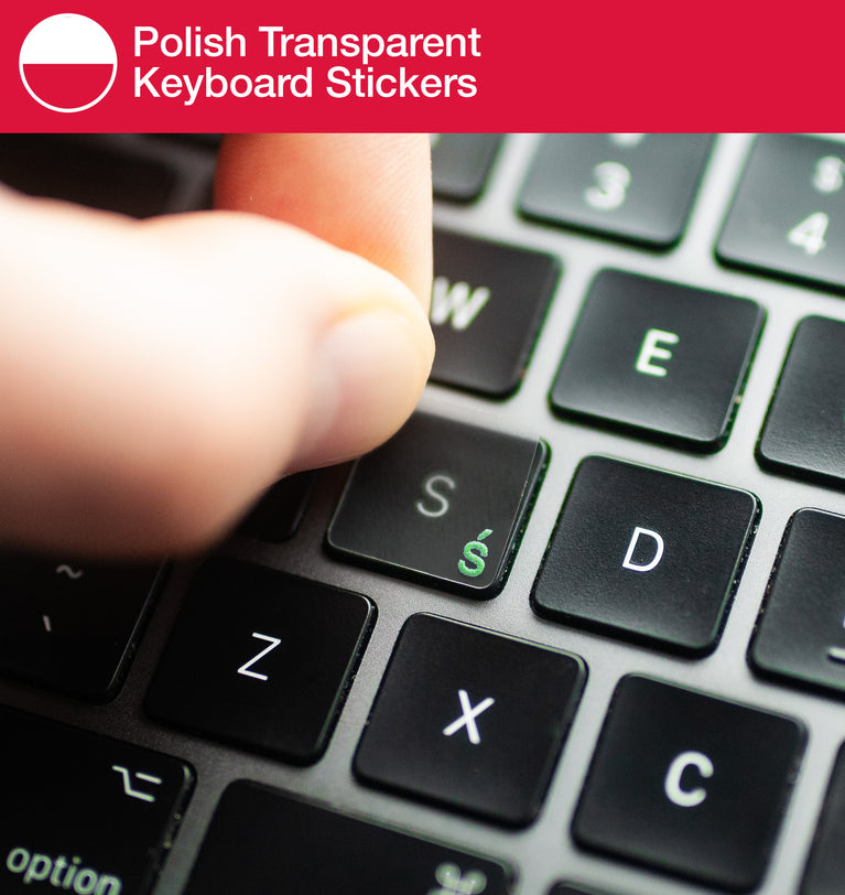 Polish Transparent Keyboard Stickers • Keyshorts