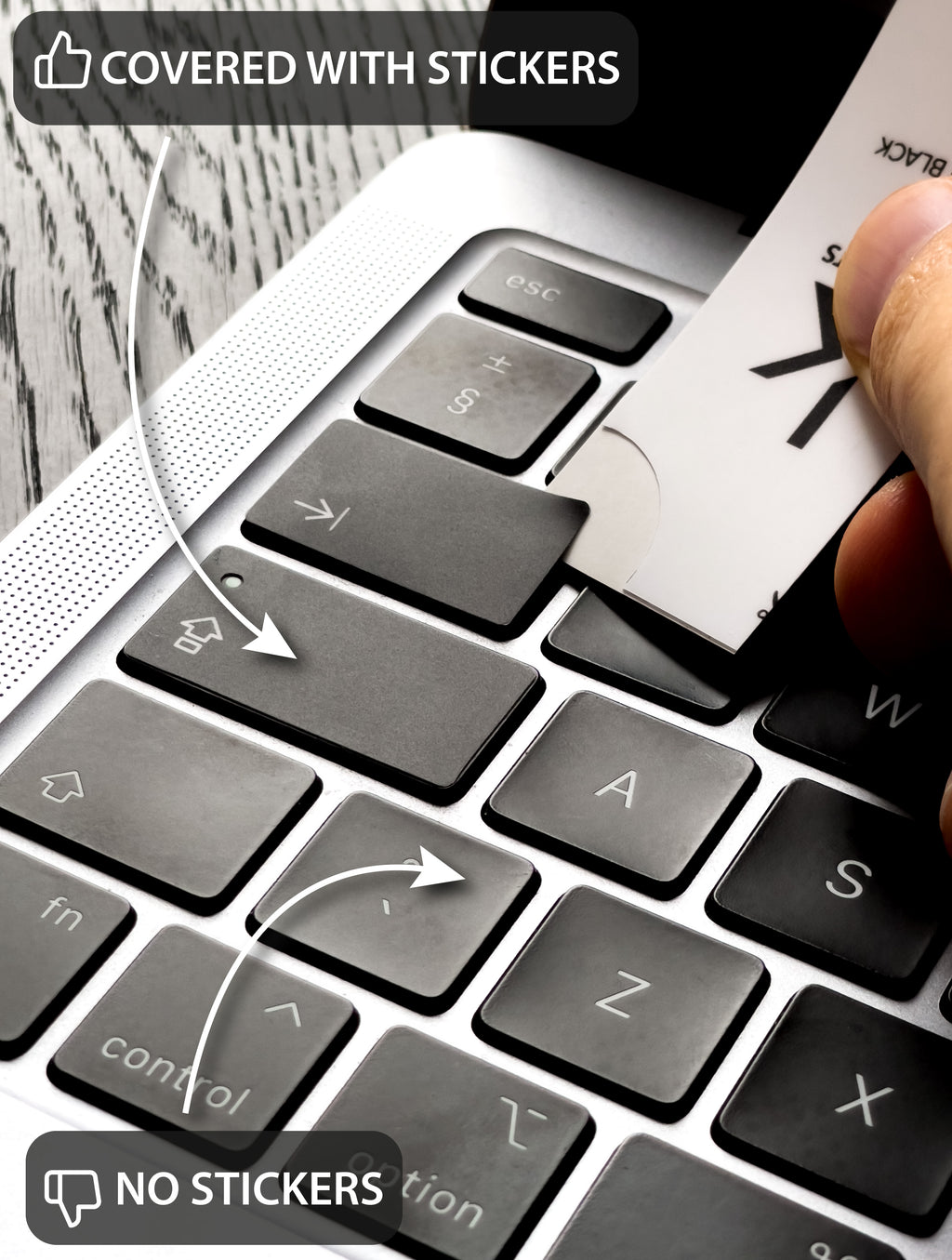 Bestselling Simple Black Laptop Keyboard Stickers • Keyshorts