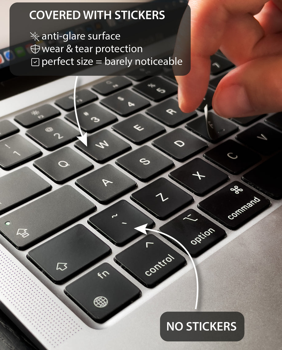 Bestselling Simple Black Laptop Keyboard Stickers • Keyshorts
