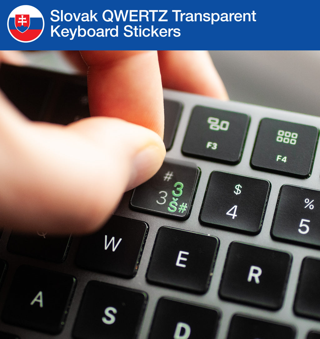 Slovak Transparent Keyboard Stickers Collection • Keyshorts