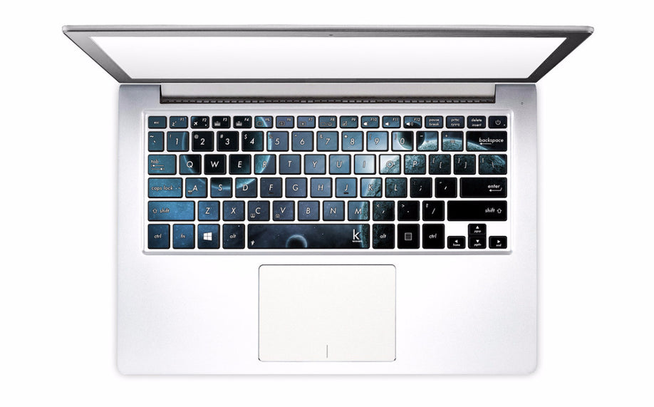 Space Odyssey in Blue Laptop Keyboard Stickers • Keyshorts