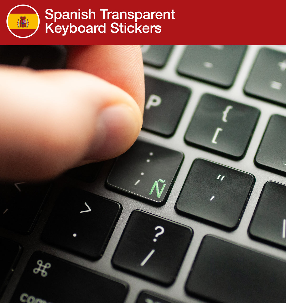 Spanish Keyboard Stickers with Transparent Background • Keyshorts