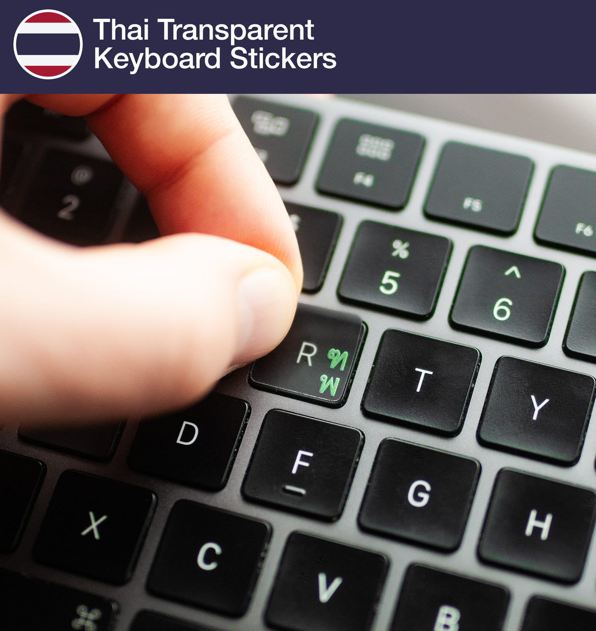 Thai Transparent Keyboard Stickers • Keyshorts