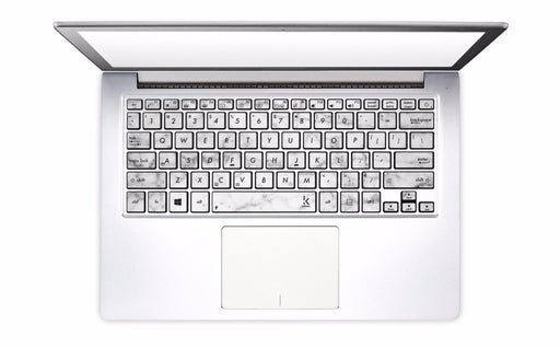 White Marble Strong Laptop Keyboard Stickers • Keyshorts