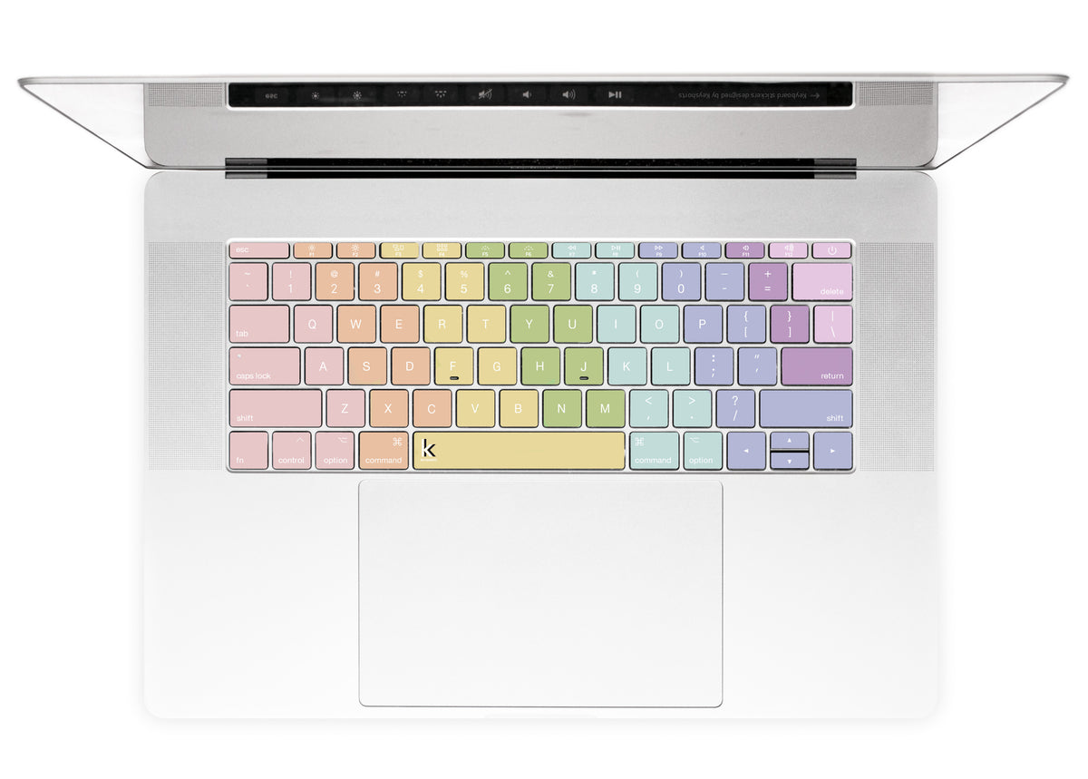 July Rainbow MacBook Keyboard Stickers • Keyshorts
