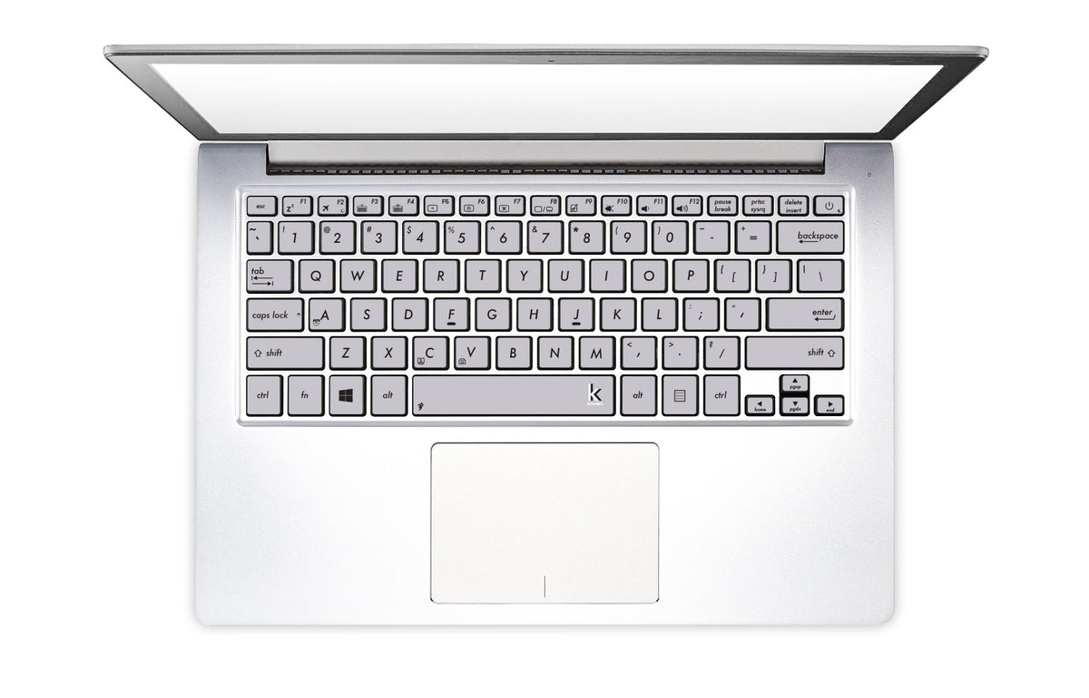 Light Gray Laptop Keyboard Stickers • Keyshorts