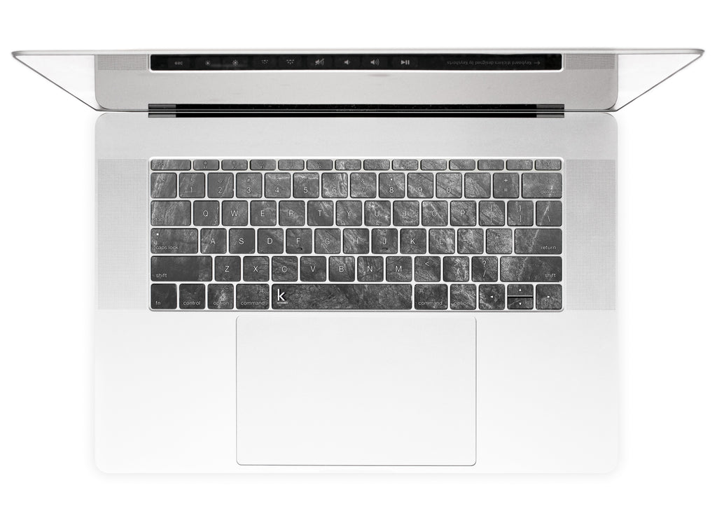 Achromatic Marble MacBook Keyboard Stickers • Keyshorts