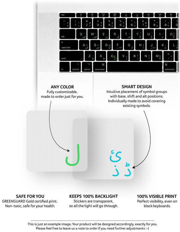 Arabic Keyboard Stickers with Transparent Background | Keyshorts