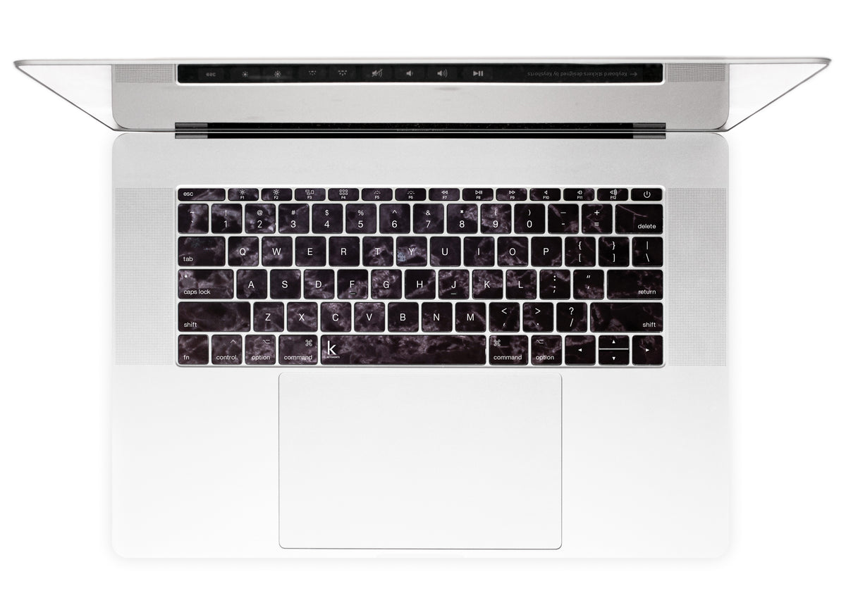 Black Style Marble MacBook Keyboard Stickers • Keyshorts