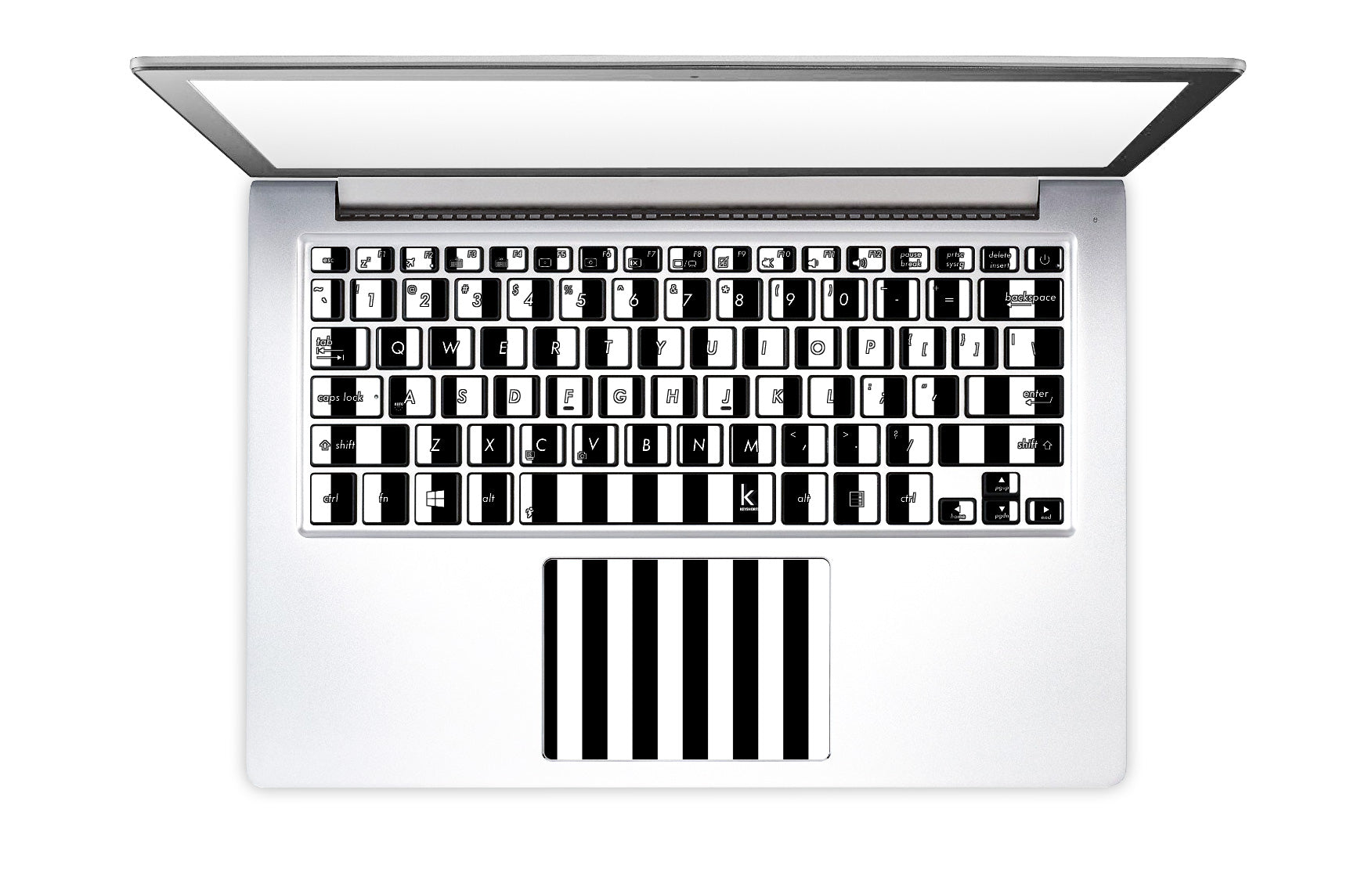 Black White Stripes Laptop Keyboard Stickers • Keyshorts