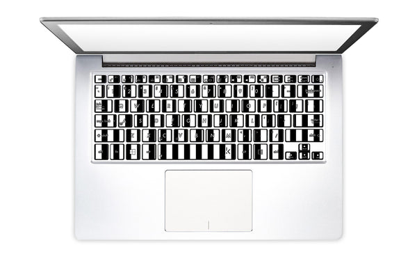 Black White Stripes Laptop Keyboard Stickers | Keyshorts