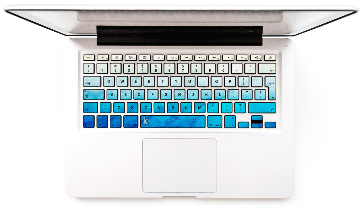 Blue Beige Patina MacBook Keyboard Stickers • Keyshorts