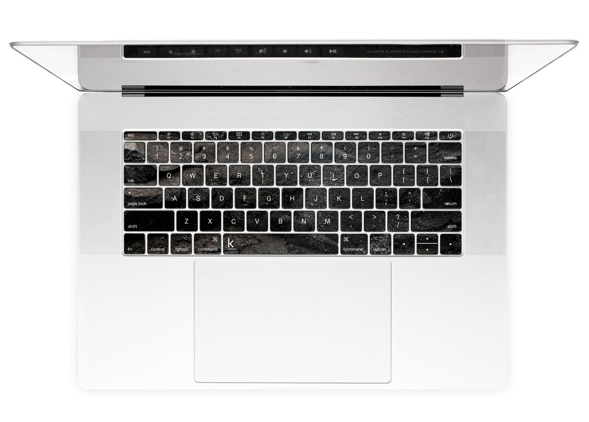 Carbon Black MacBook Keyboard Stickers • Keyshorts