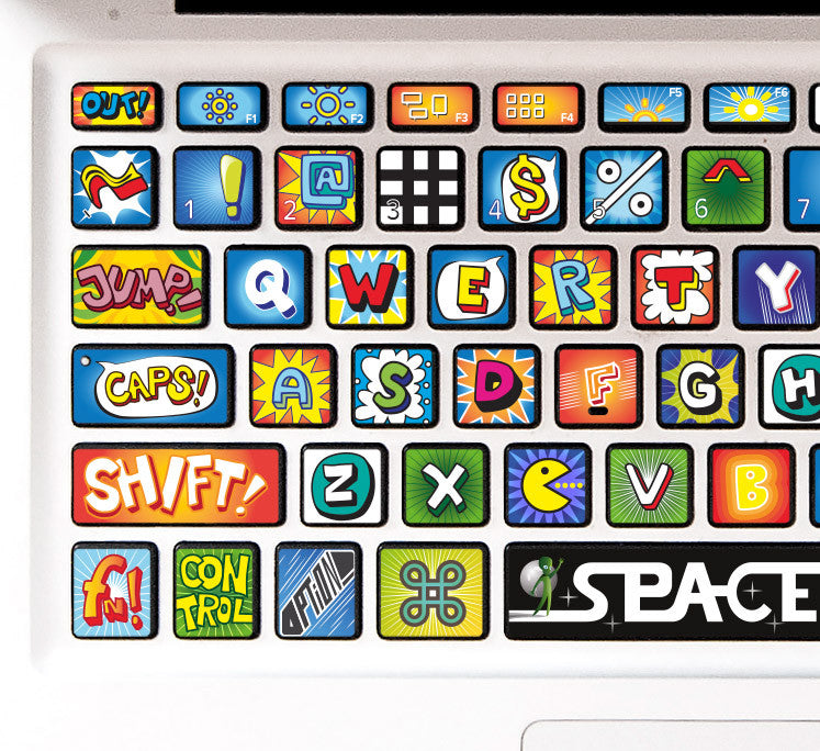 Comic Book Cartoon MacBook Keyboard Stickers • Keyshorts