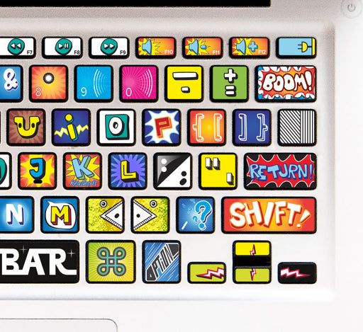 Comic Book Cartoon MacBook Keyboard Stickers • Keyshorts