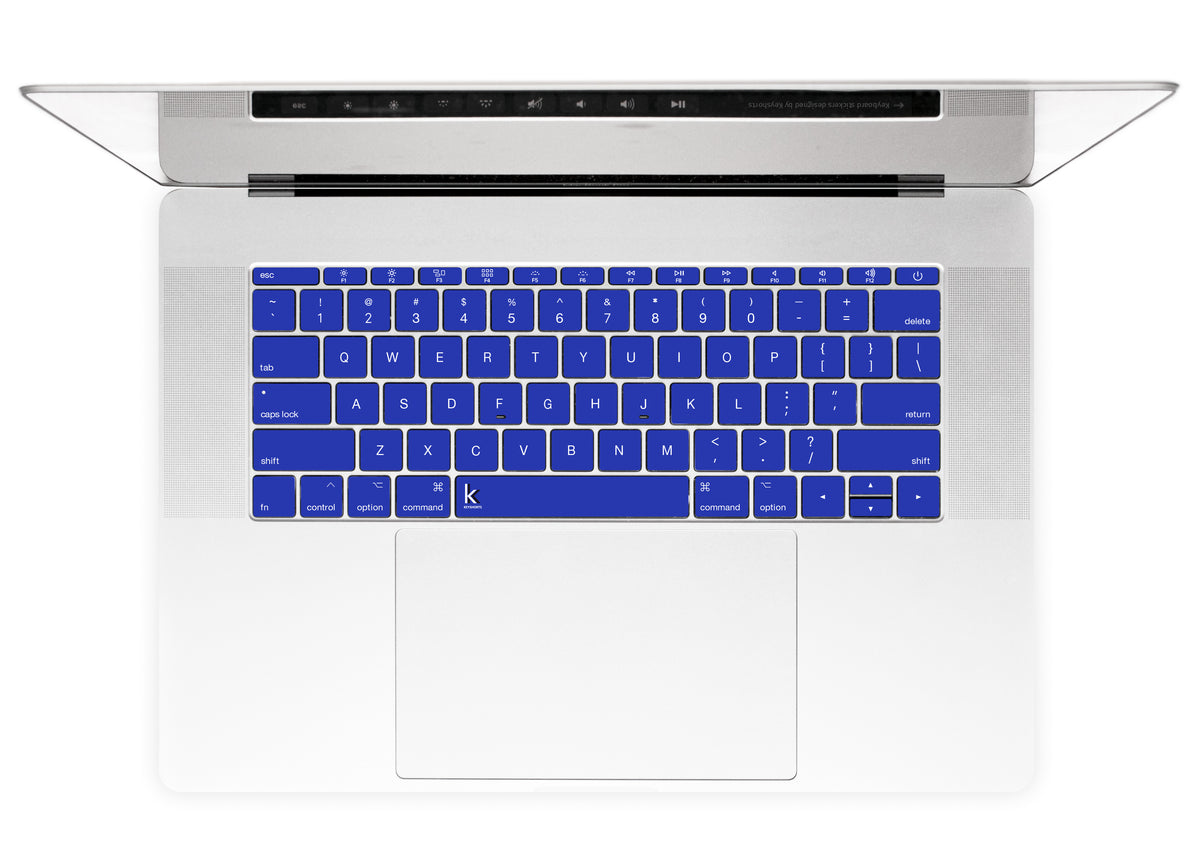 Electric Blue MacBook Keyboard Stickers • Keyshorts