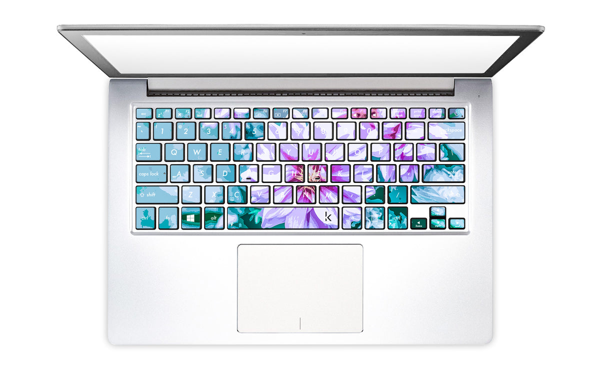 June Flowers Laptop Keyboard Stickers • Keyshorts