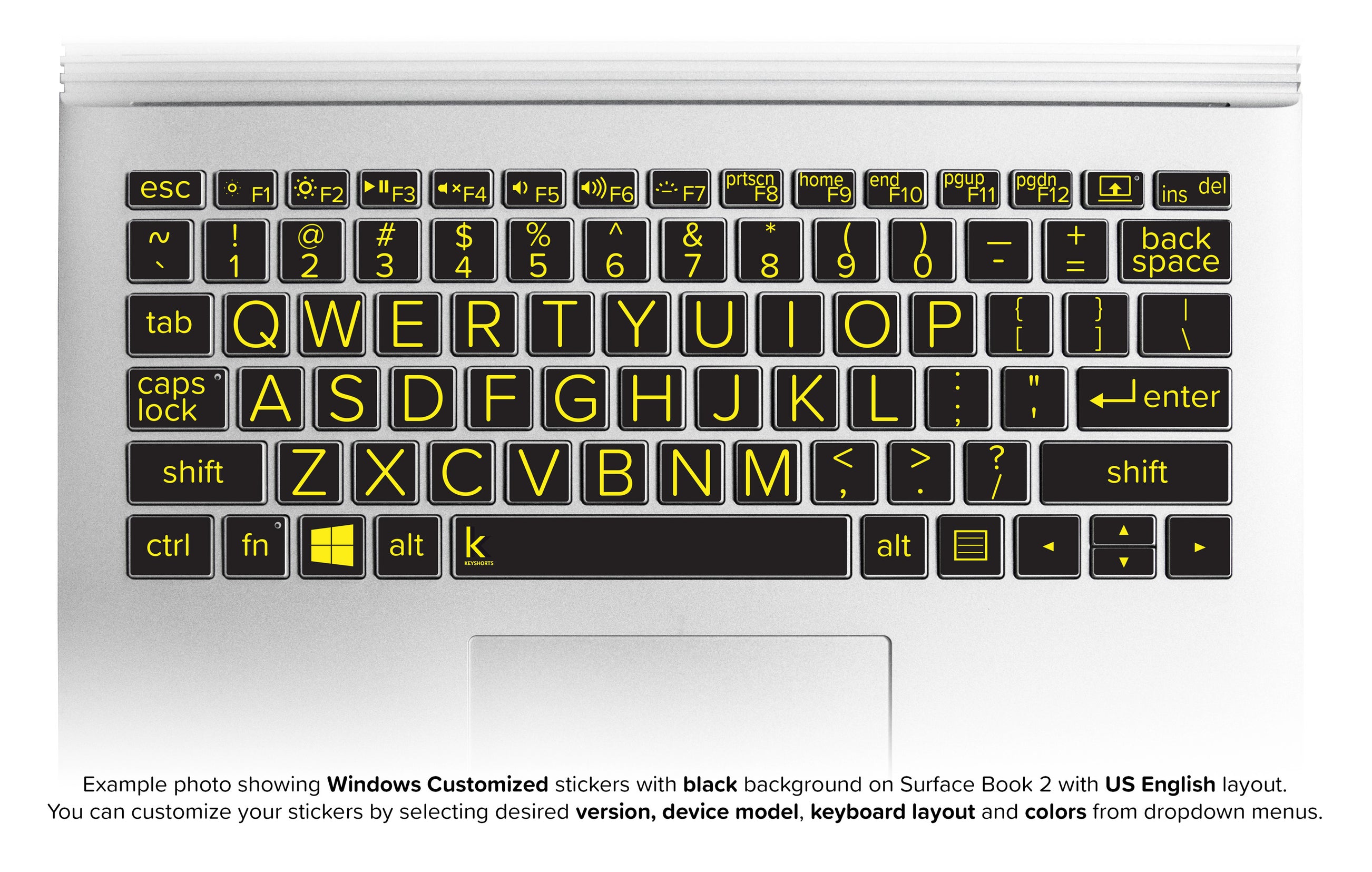 Low Vision Keyboard Stickers with Large Print Type | Keyshorts