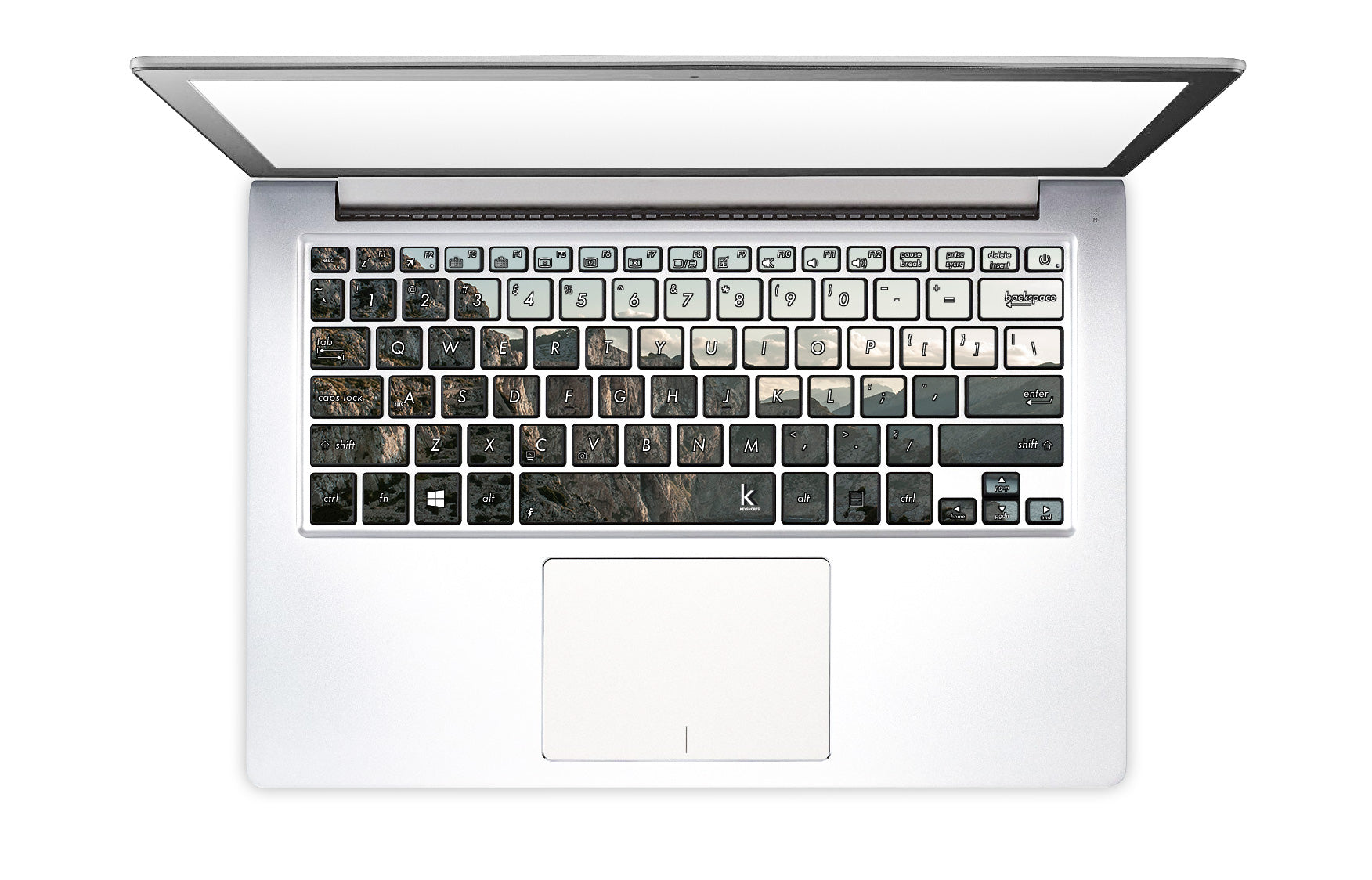 Rocks and clouds Laptop Keyboard Stickers • Keyshorts