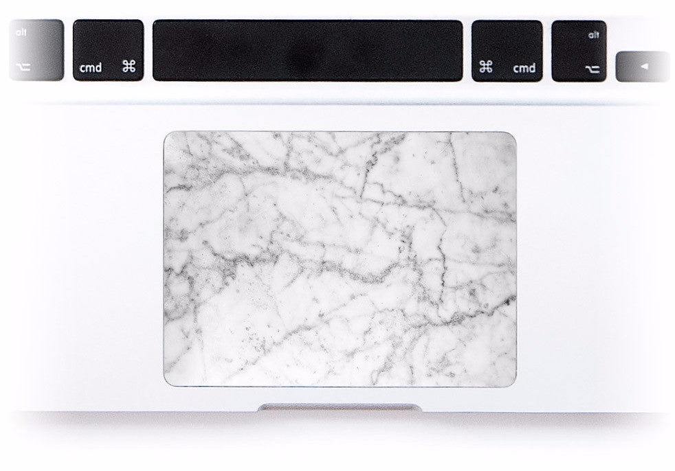 MacBook Trackpad Sticker White Marble Strong • Keyshorts